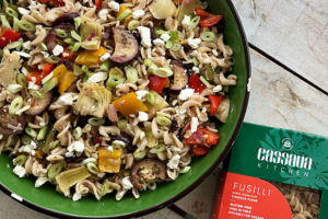 Cassava Pasta Salad with Roasted Veggies - Chew On This