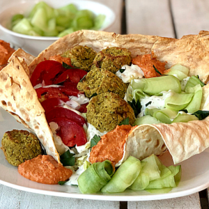 Flatbread Falafel Salad - Chew On This